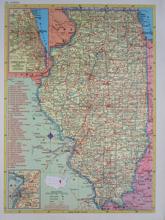 Illinois railway map