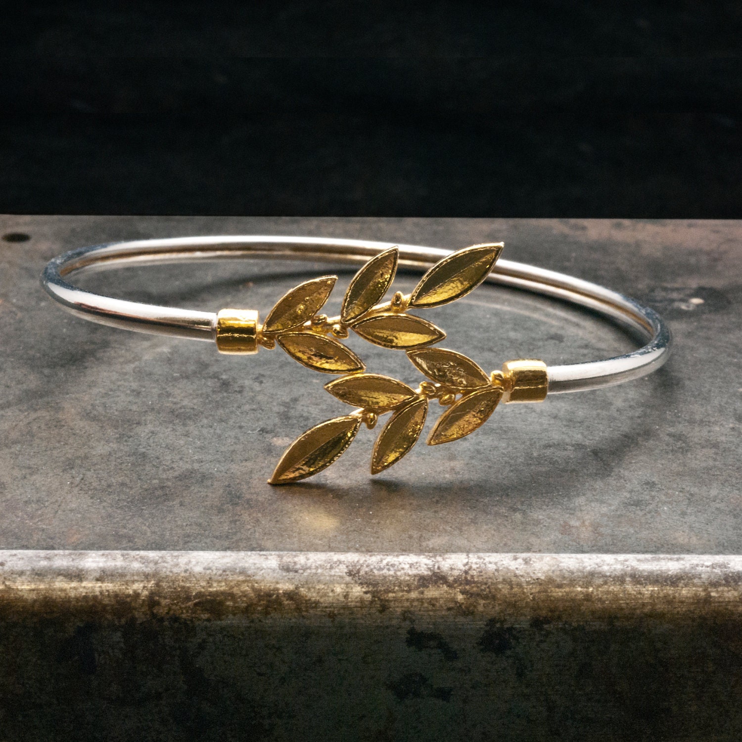 Gold Leaves Bracelet, Goddess Athena Greek Jewelry