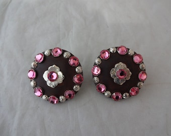 New Pair Hansen Bridle Loop Back Conchos Silver by WestCoastTack