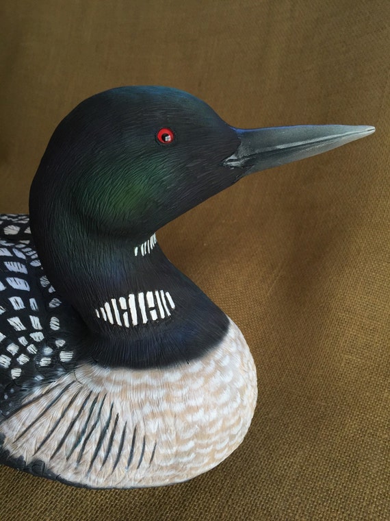 Loon Carving Hand Carved Northern Loon