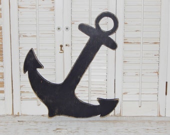 Wooden anchor sign | Etsy