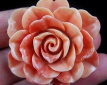 Unique carved rose pendant related items | Etsy