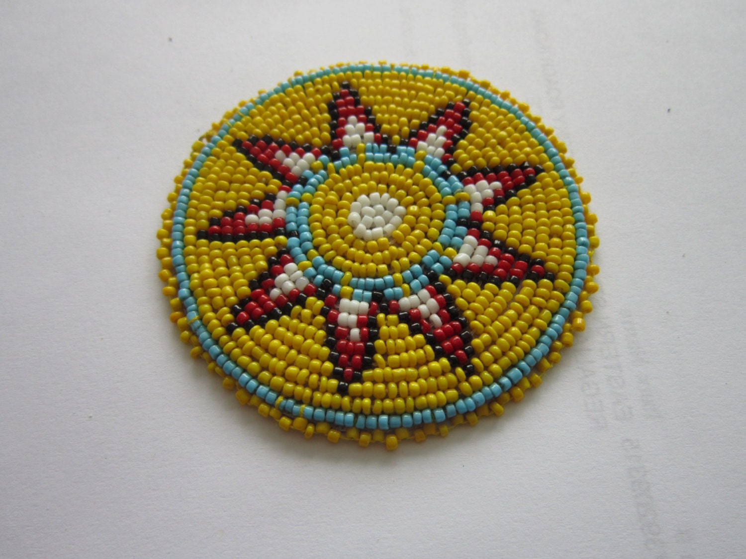 Beaded Rosette Medallion Tribal Regalia Beadwork Craft 4A