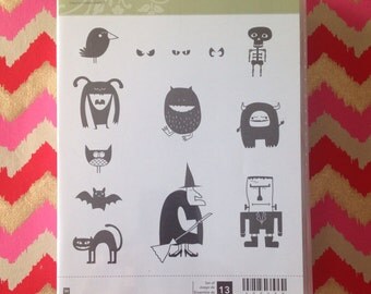 Monster stamps | Etsy