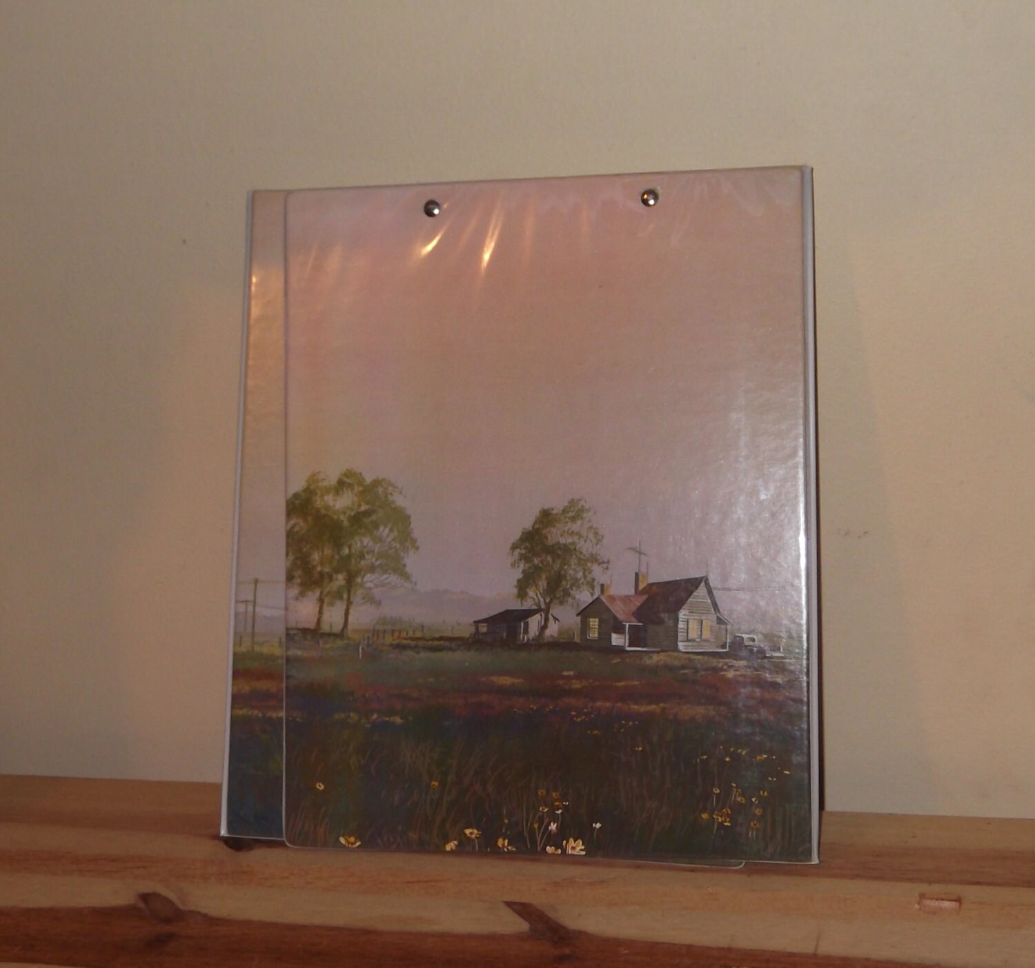 Sunset Farm Scene Vintage 1980’s Mead Trapper Keeper 3 Ring Binder ...