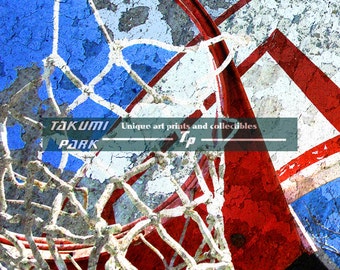 Slam Dunk Abstract Art Basketball Art Print Modern by TakumiPark