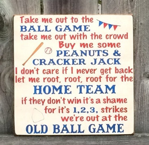 Take Me Out to the Ballgame Sign Nursery Decor Baby Boy
