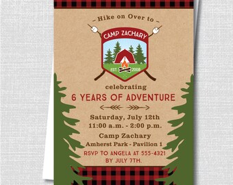 Camp out invite | Etsy