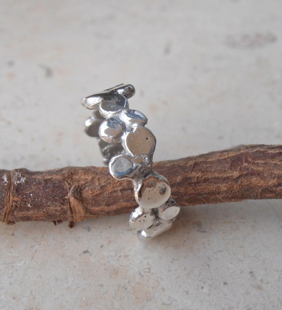 Nature Pebble Ring organic sterling pebbles silver by miyora
