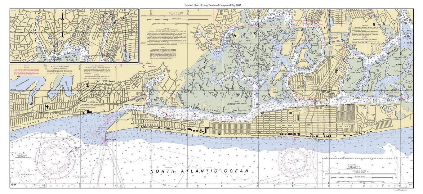 Long Beach Hempstead Bay 2003 Nautical Chart Long Island