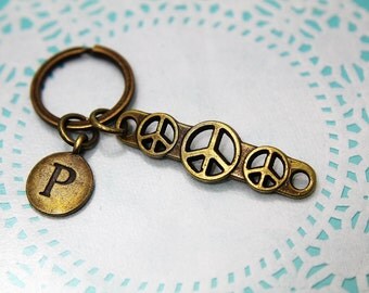 Peace symbol ring | Etsy