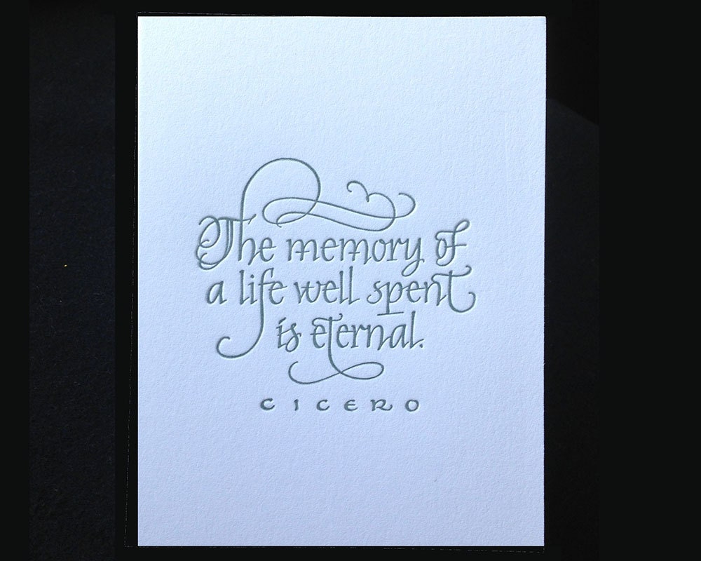 Sympathy Card in Calligraphy by Larry Orlando