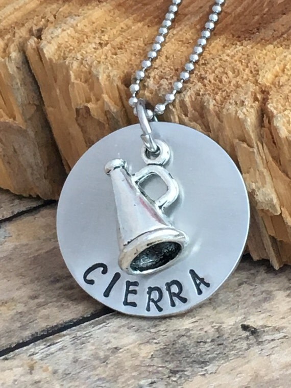 Items similar to Cheer Necklace - Personalized Cheer Jewelry - Hand ...