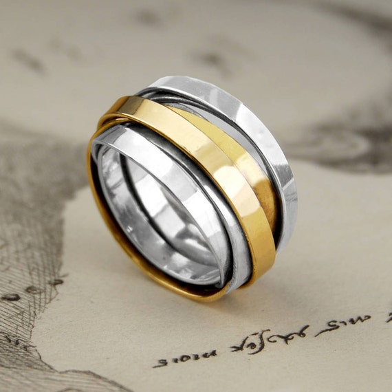 18k Gold Ring Sterling Silver Ring Wrapped Ring Wire Ring