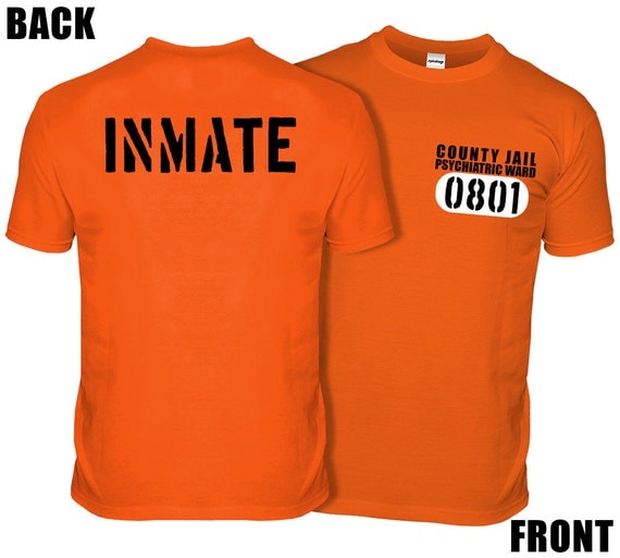 Prison Inmate T-shirt County Jail Tshirt Psycho Insane Top