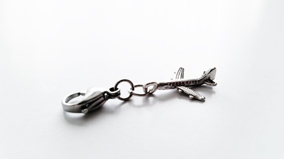 Airplane Zipper Pull Charm Pilot Gift by SignatureEnchantment