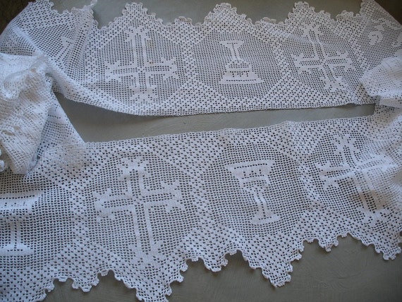 Για εκκλησία | Fillet crochet patterns, Altar cloth, Crochet