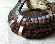 Unique textile art jewelry related items | Etsy