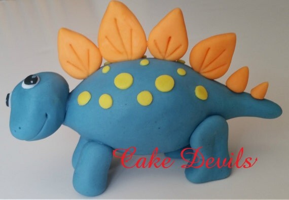 Fondant Dinosaur Cake Topper Standing up with Spikes handmade