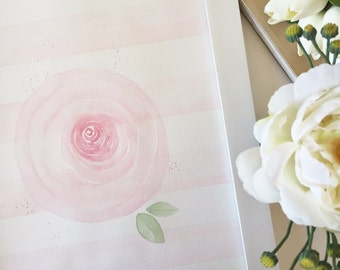 Flowers and Stripes Shabby Chic Garden Theme by ThePrintsAndThePea