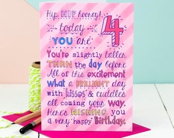 4 year old card | Etsy