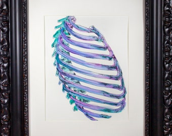 Rib cage painting | Etsy