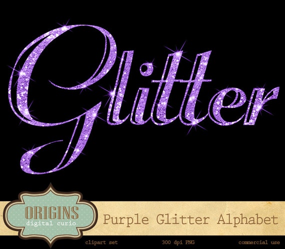 Purple Glitter Alphabet Clipart purple by OriginsDigitalCurio