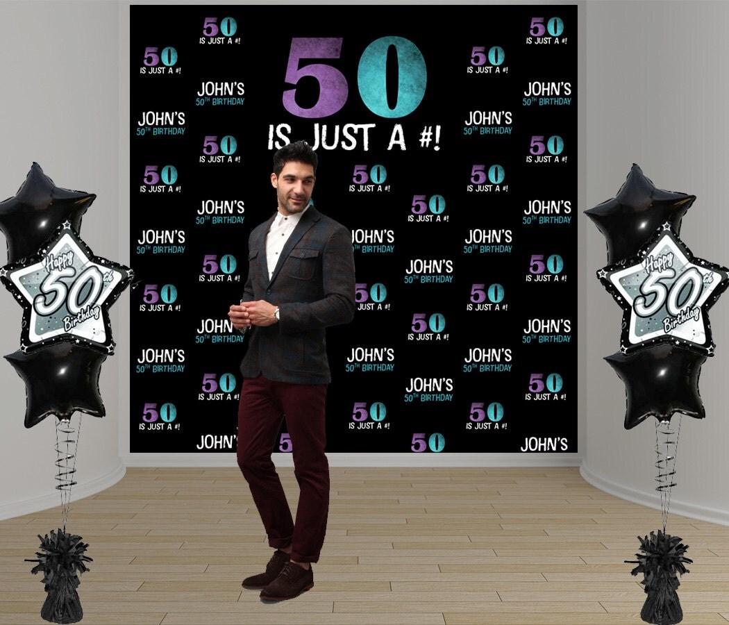 Personalized 50th Birthday Backdrops
