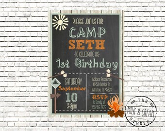 Campfire invitation | Etsy