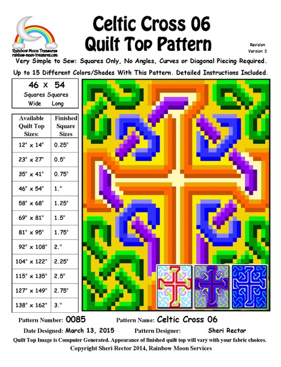 0085 Celtic Cross 06 Quilt Pattern by RainbowMoonServices on Etsy