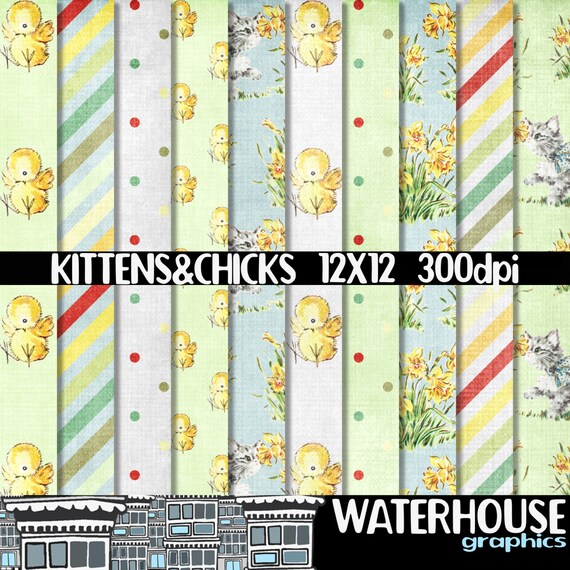 Digital Paper Pack INSTANT DOWNLOAD Cute by waterhousegraphics
