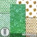 St Patricks Digital Paper Pack Gold glitter Green glitter