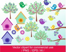 Popular items for bird clipart on Etsy