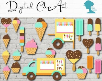 Unique ice cream clip art related items | Etsy