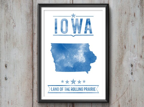Iowa State Typography Print Typography Poster Iowa Poster