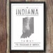 Indiana State Typography Print Typography Poster Indiana