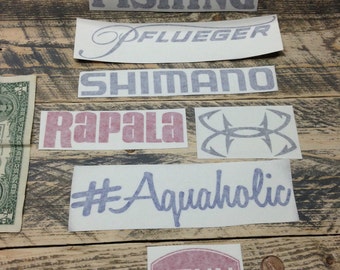 Fishing rod decal | Etsy