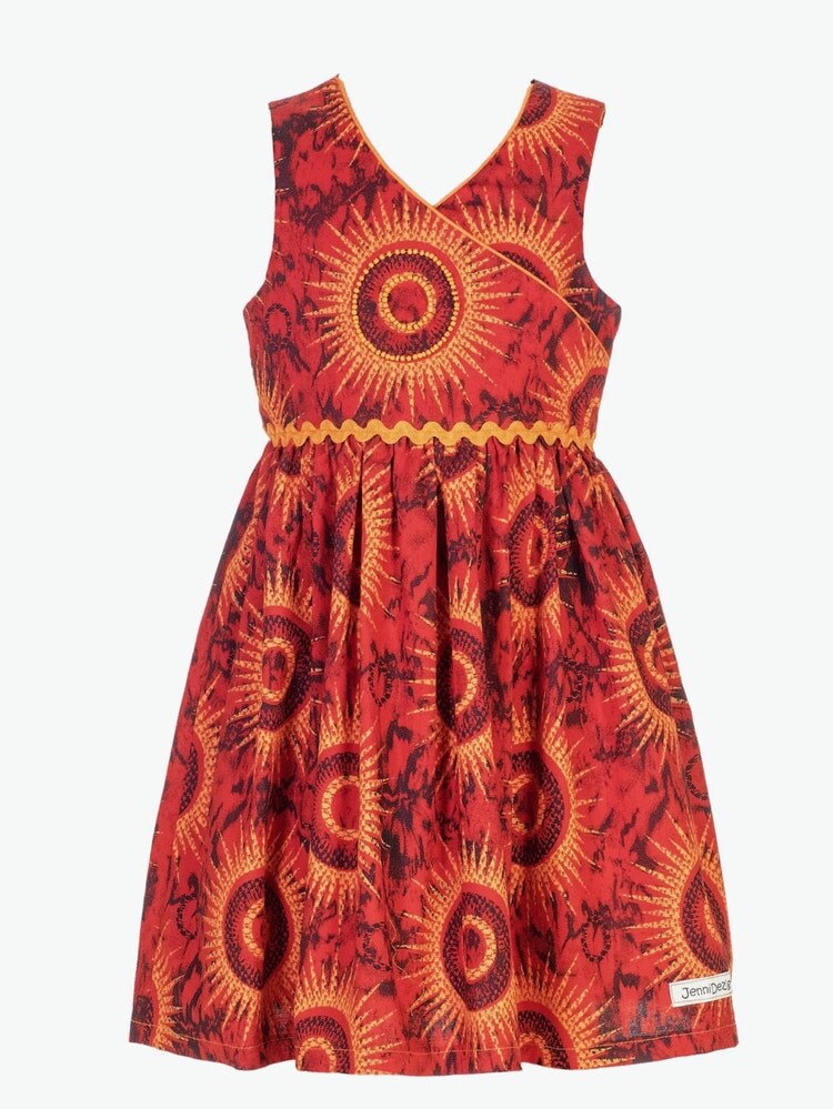 Girls Orange African Print Dress By Jennidezignsclothing On Etsy