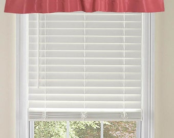 Solid Red scalloped Valance lined cotton valance Red. All