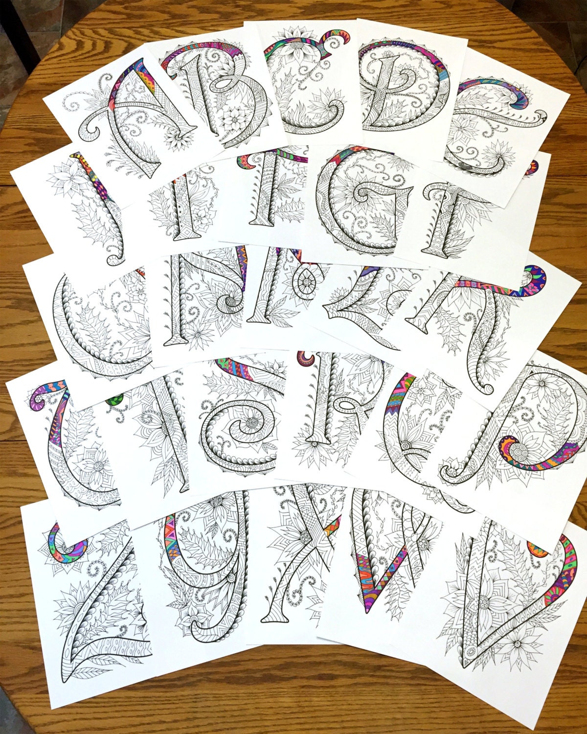 26 Uppercase Zentangle Letters inspired by the font