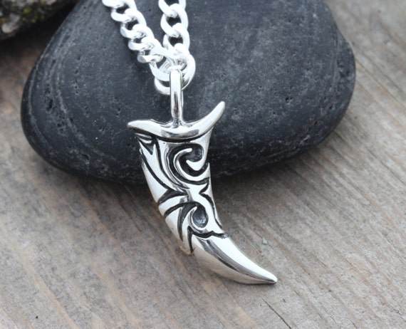 Solid sterling silver Claw Necklace Solid sterling by LifeOfSilver