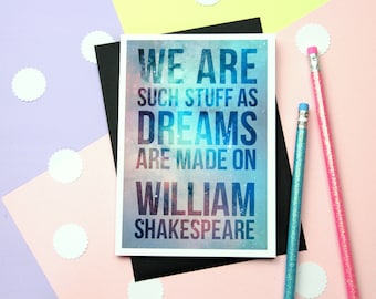 Shakespeare card | Etsy