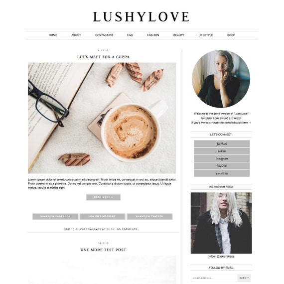 Blogger Template Lushy Love Responsive by KotrynaBassDesign