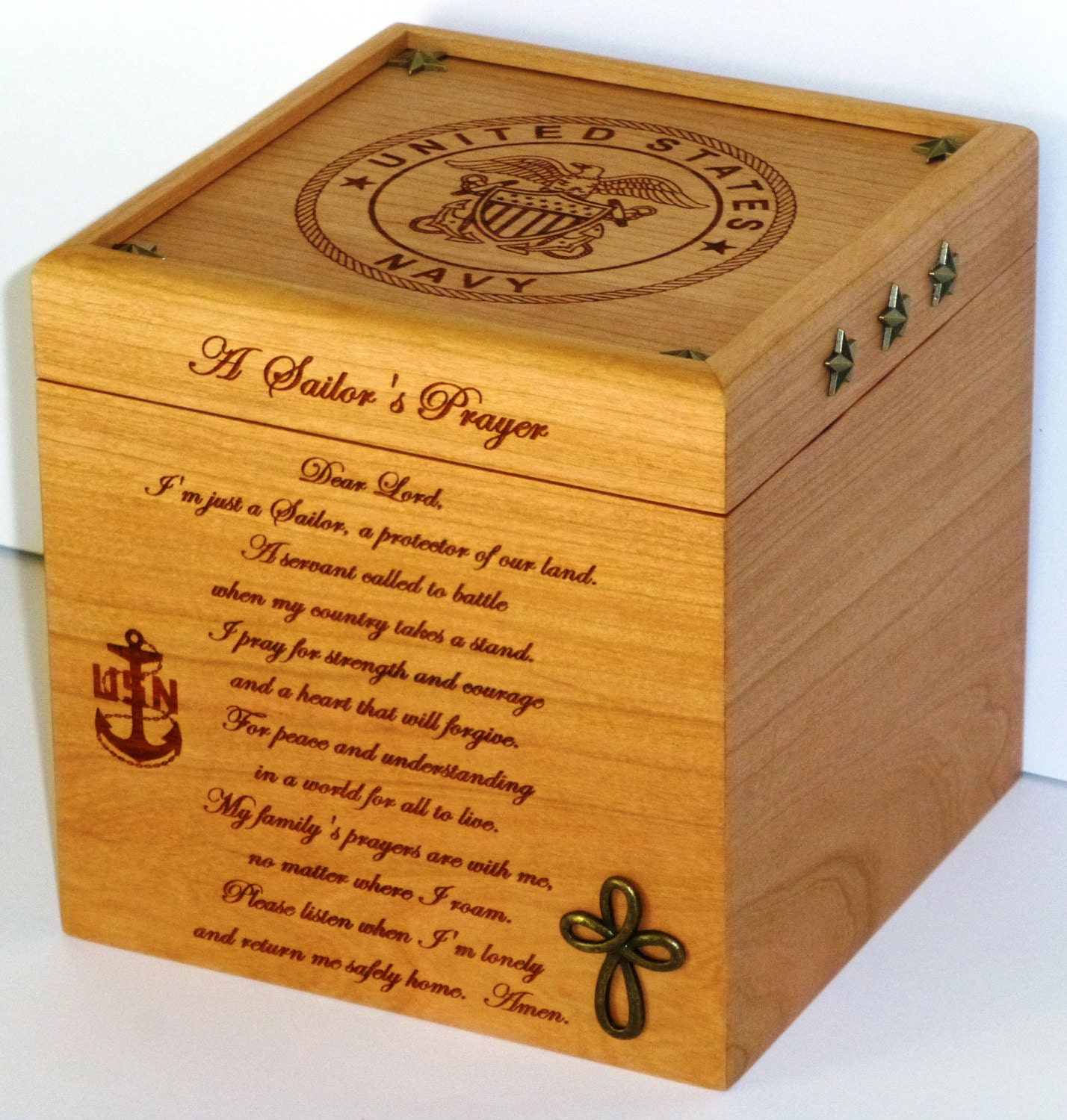 Prayer Box Memory Box US Navy A Sailor's Prayer Laser