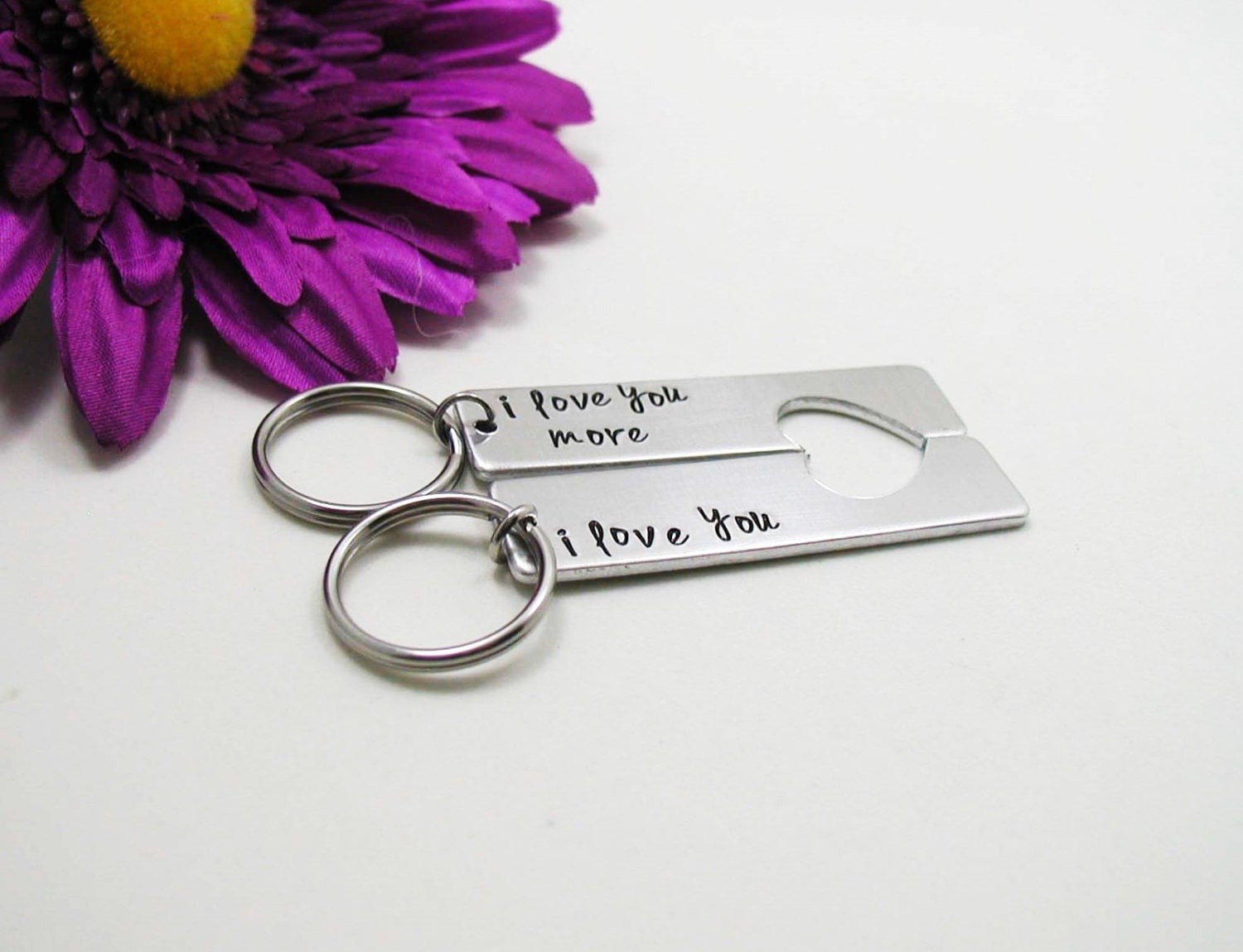 I Love You Keychain I Love You More Keychain Engraved