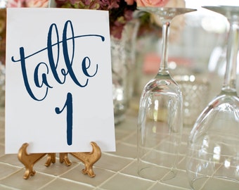 Navy table numbers | Etsy