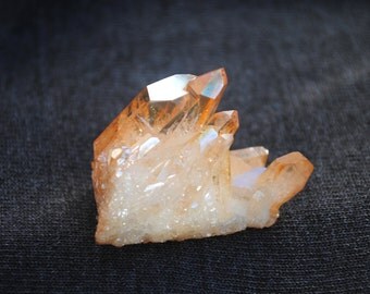 Items similar to Specimen Crystal Stacker Ring- Tangerine Aura Quartz ...