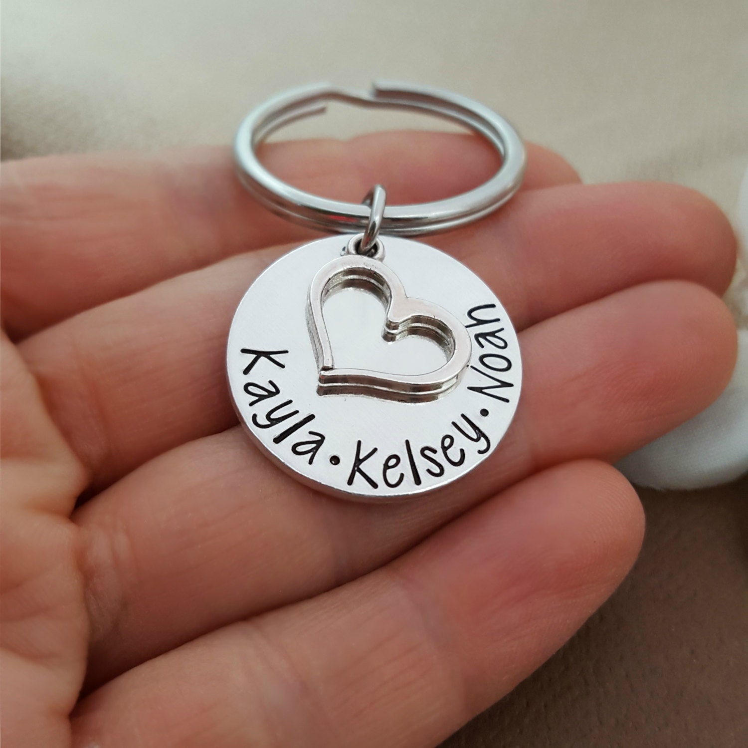 Personalized Key Chain With Kids Names Key Chain For Mom