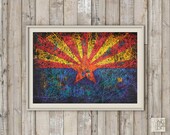 Vintage rustic flags and postcards by ArtForLoft on Etsy