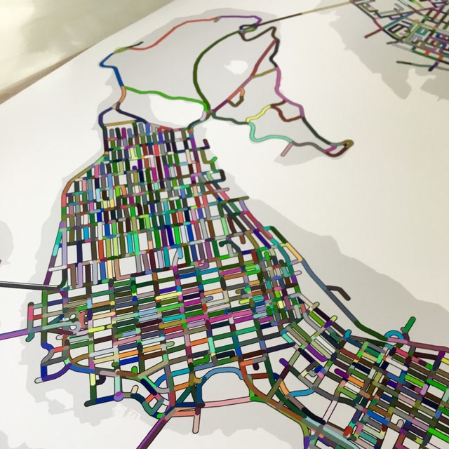 Modern Map Art Prints by MapsAsArt on Etsy